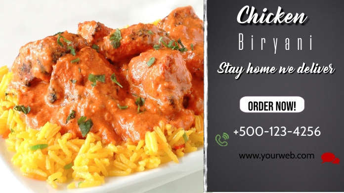 Biryani Restaurant Twitter Post Template | PosterMyWall