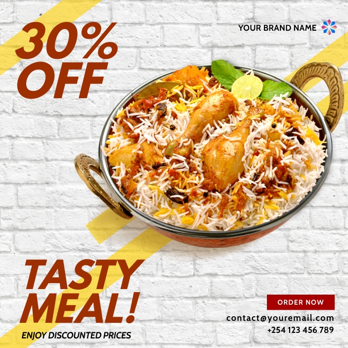 Copy of biryani rice food menu restaurant sale flyer | PosterMyWall