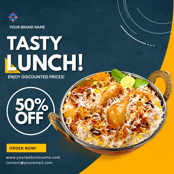 biryani rice food menu restaurant sale flyer Template | PosterMyWall