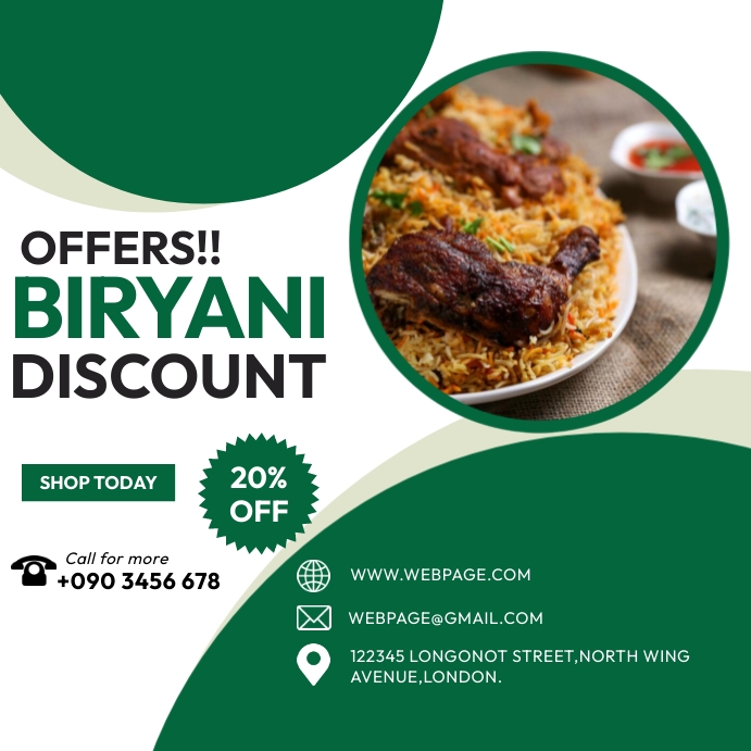 BIRYANI SHOP FLYER Template | PosterMyWall