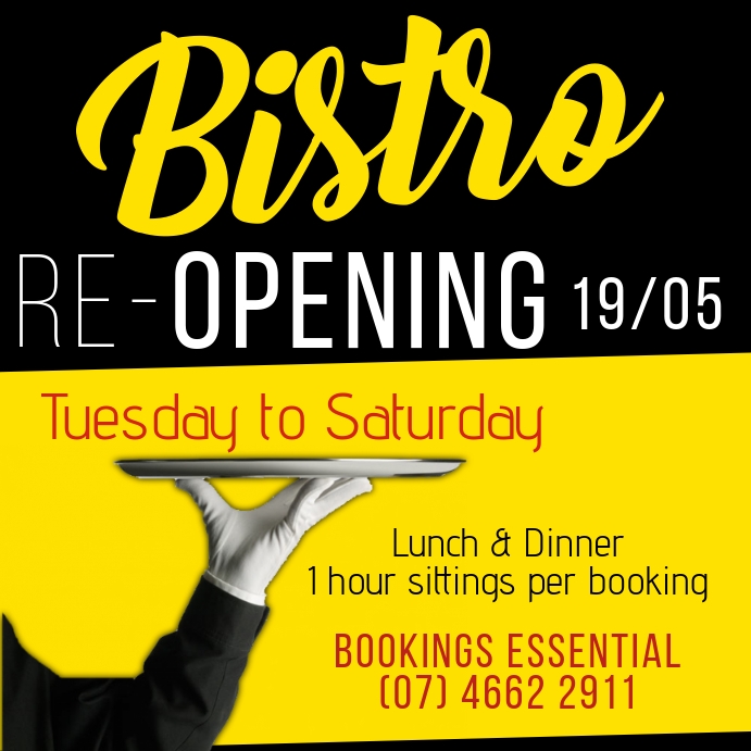 Bistro Re-Opening Instagram Template | PosterMyWall
