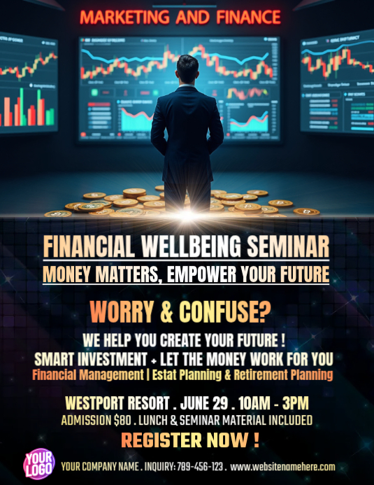 Bitcoin Investment Seminar Flyer Template | PosterMyWall