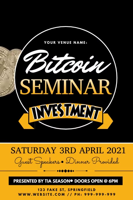 Bitcoin Seminar Video Poster Template | PosterMyWall