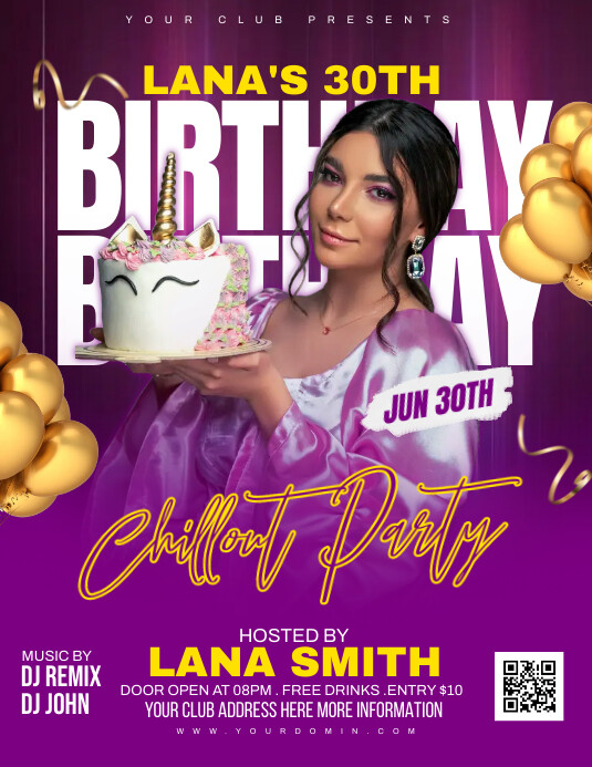 bithday party flyer Template | PosterMyWall