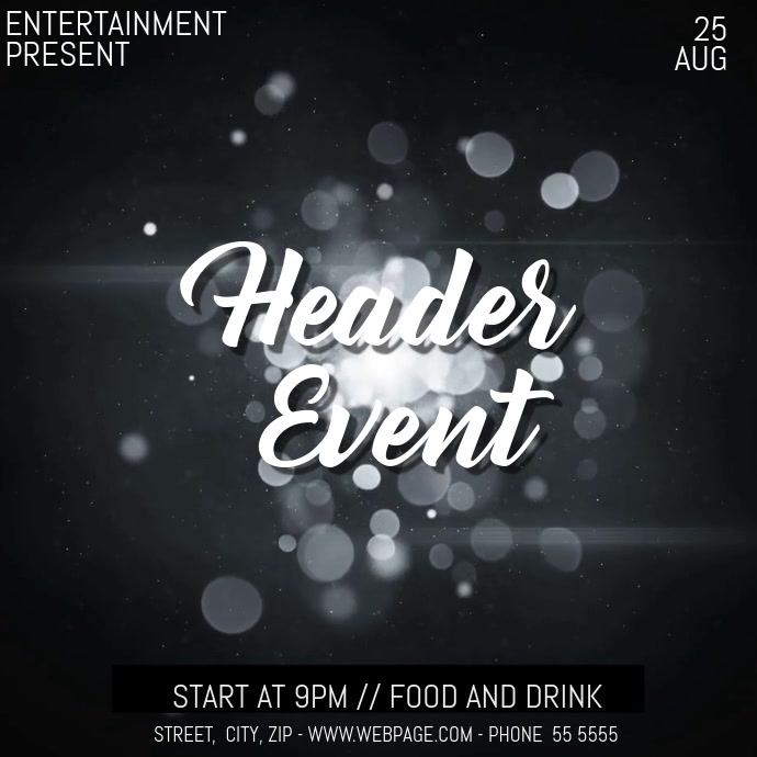 Black&white Event party video flyer template | PosterMyWall