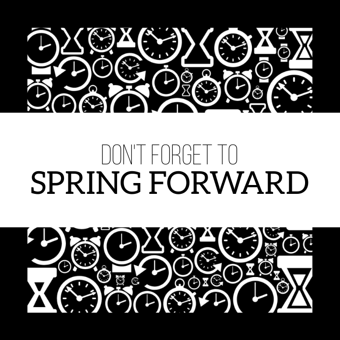 Black&White Minimalist Daylight Savings Post Template | PosterMyWall