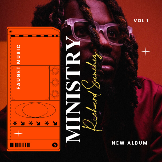 Black & Orange Ministry Album Cover Template | PosterMyWall