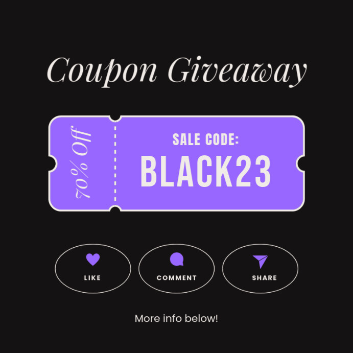 Black & Purple Giveaway Instagram Post Template | PosterMyWall