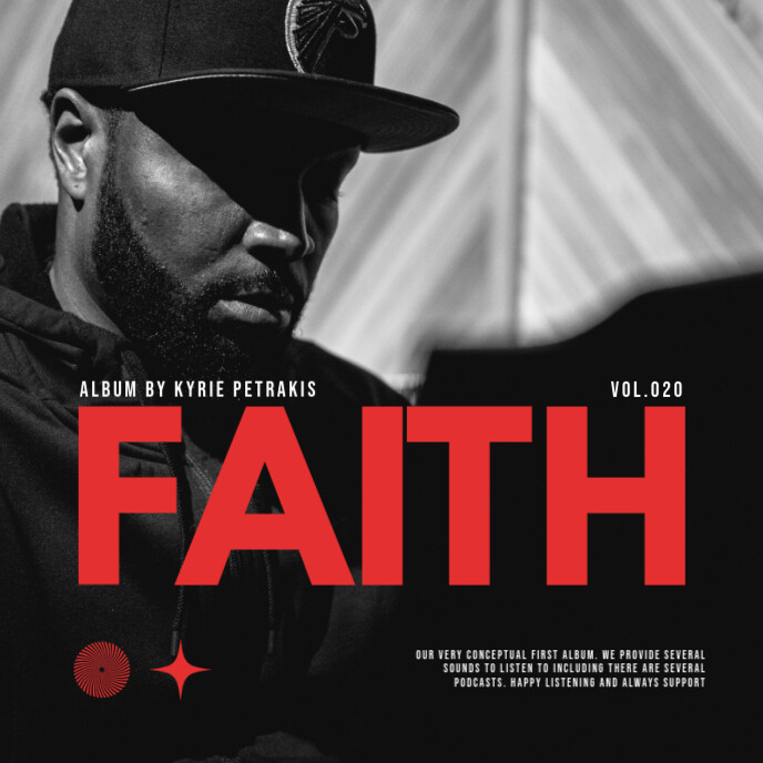 Black & Red FAITH Album Cover Template | PosterMyWall