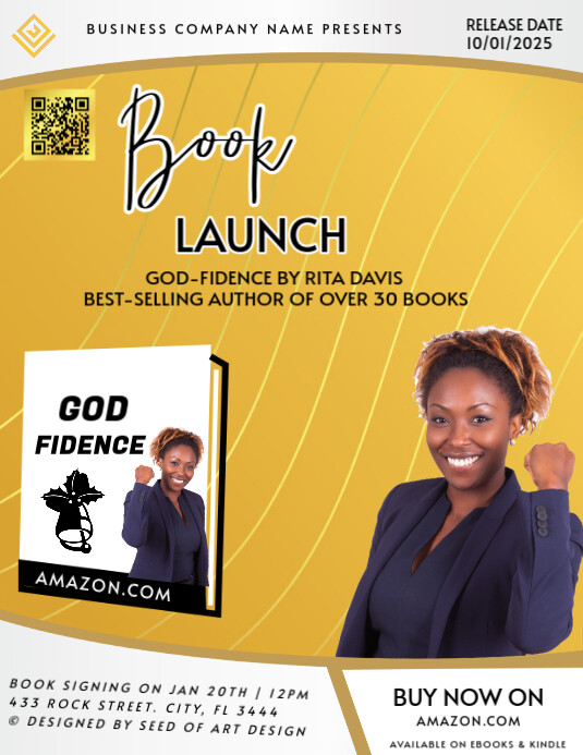 Black & Silver Book Launch Release Author Adv Template | PosterMyWall