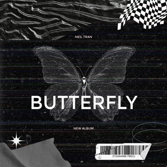 Copy of Black & White BUTTERFLY Album Cover | PosterMyWall