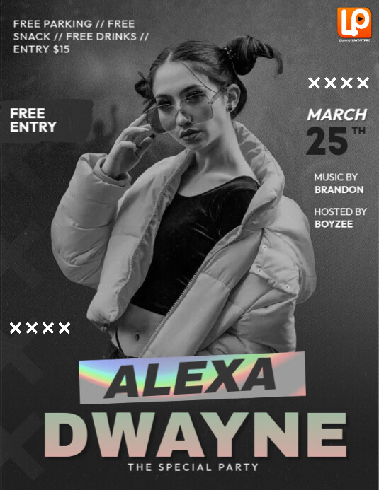 Black & White Live Party Template | PosterMyWall