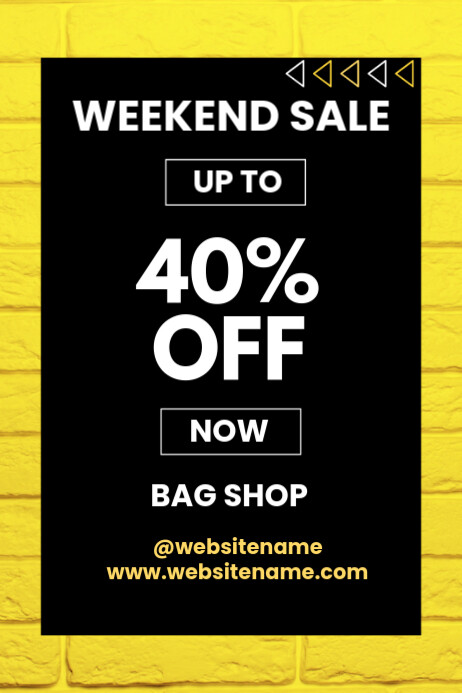 Black & Yellow Weekend Sale Poster Templat | PosterMyWall