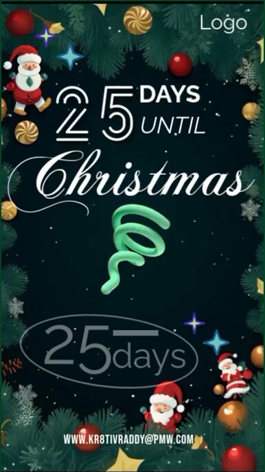 Copy of Black 25 Days Until Christmas Instagram Reel | PosterMyWall