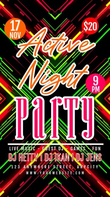 Black 3d Active Night Party Reel Instagram Template | PosterMyWall