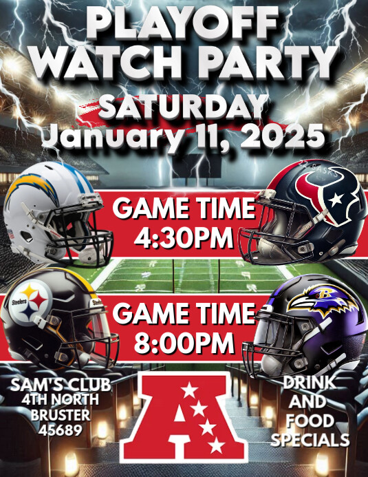 Copy of Black 3d Afc Football Playoffs Flyer (us Letter) | PosterMyWall
