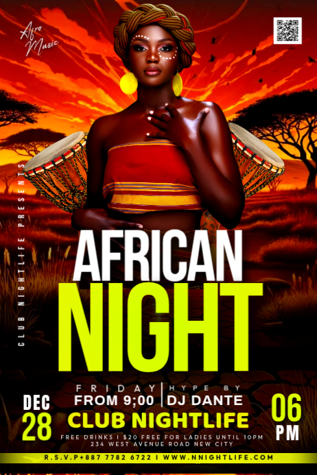 Black 3d African Afro Music Culture Afrobeat Night Theme Festival Club ...