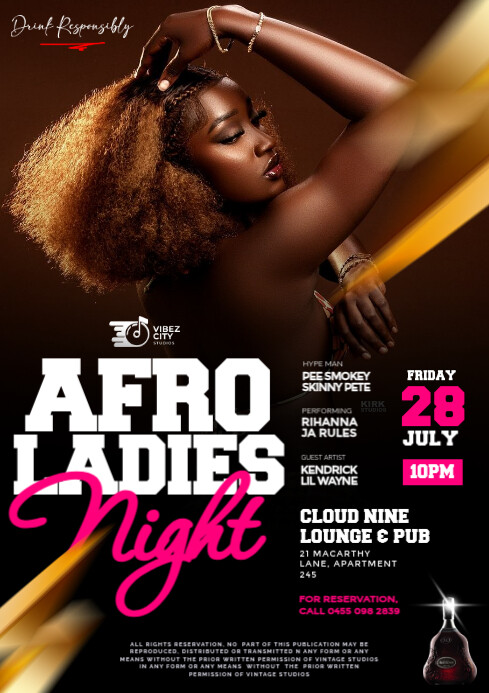 Black 3d Afro Fusion Night Out Party Flyer For Print A4 Template | PosterMyWall