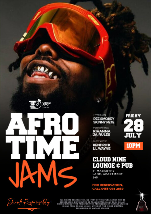 Black 3d Afro Fusion Night Out Party Flyer For Print A4 | PosterMyWall