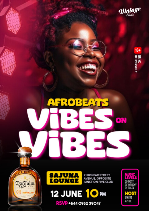 Black 3d Afrobeat Party Event Flyer A4 | PosterMyWall