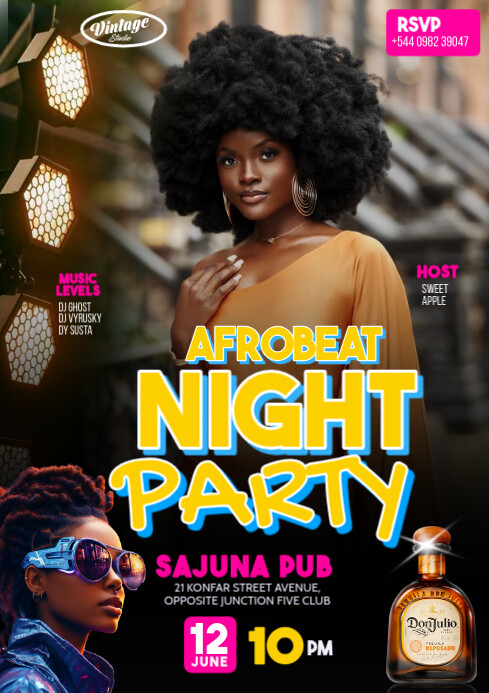 Plantilla de Black 3d Afrobeat Party Event Flyer A4 | PosterMyWall