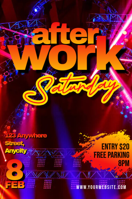 Black 3d After Work Saturday Poster Template | PosterMyWall