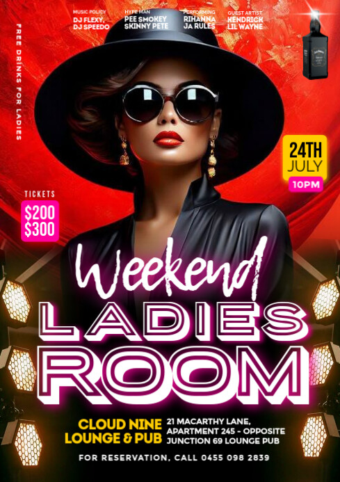 Copy of Black 3d Afterwork Ladies Night Night Club Event Flyer A4 A4 ...