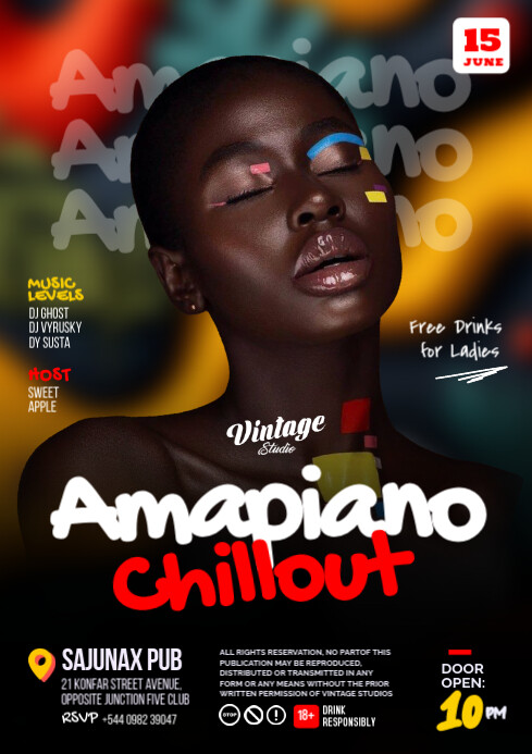 Black 3d Amapiano Party Event Flyer A4 | PosterMyWall