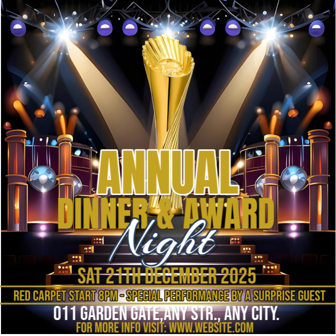 Plantilla de Black 3d Annual Dinner And Award Night Instagram Post ...