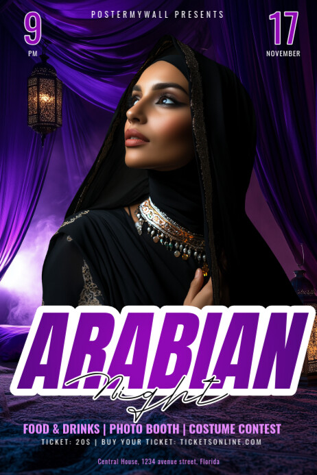 Black 3d Arabian Night Poster Template | PosterMyWall