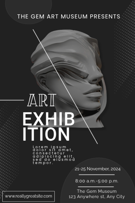 Black Art Exhibition Posters Template | PosterMyWall