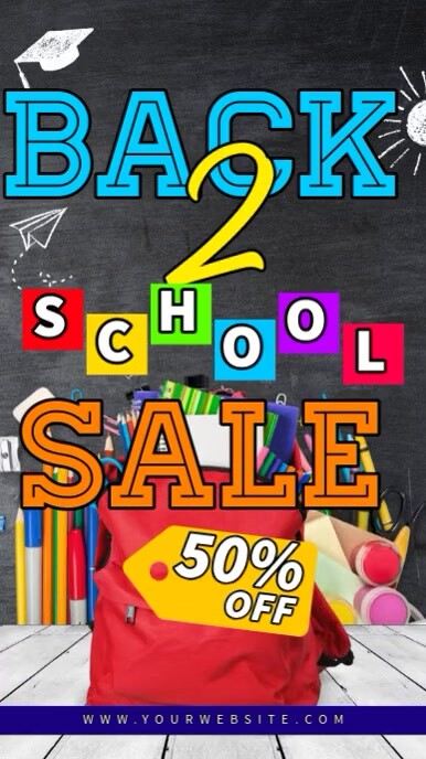 Black 3d Back To School Sale Reel Instagram Template | PosterMyWall