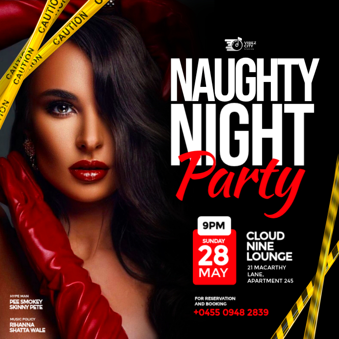 Black 3D Bad Naughty Night Party Event Flyer Template | PosterMyWall