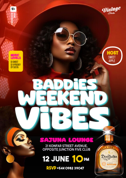 Black 3d Baddies Party Event Flyer A4 Template | PosterMyWall