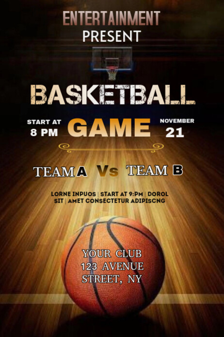 Black 3d Basketball Poster Template | PosterMyWall