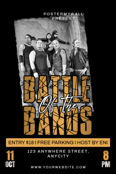 Black 3d Battle Of The Bands Poster Template | PosterMyWall