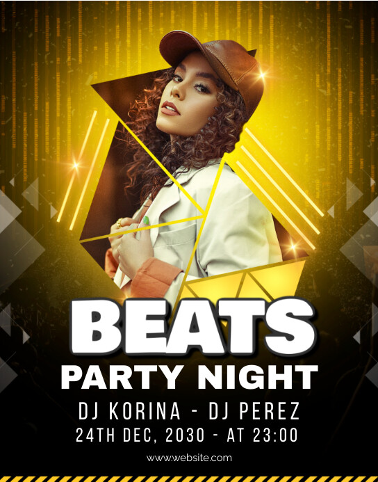 Modèle Black 3d Beats Party Night Invitation Cards | PosterMyWall