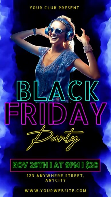 Black 3d Black Friday Party Reel Instagram Template | PosterMyWall