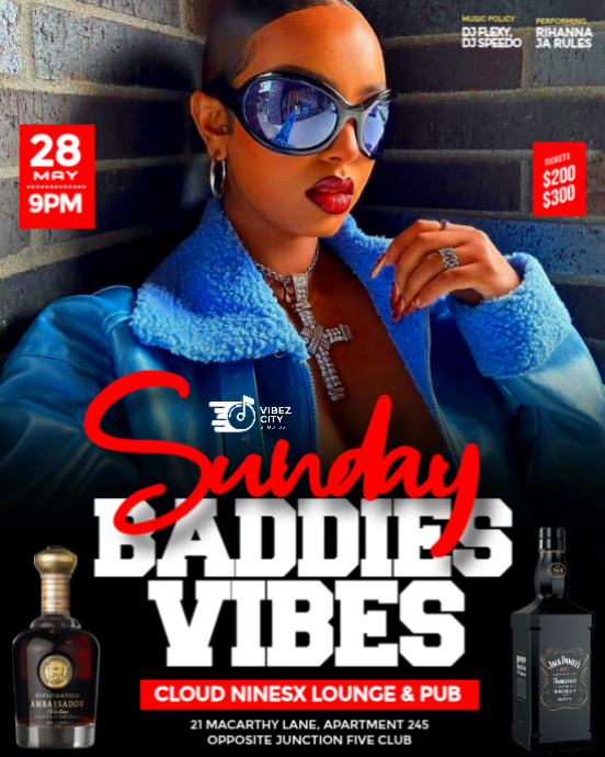 Black 3d Black Maximalist 3d Bad Girls Night Party Event Flyer A4 ...