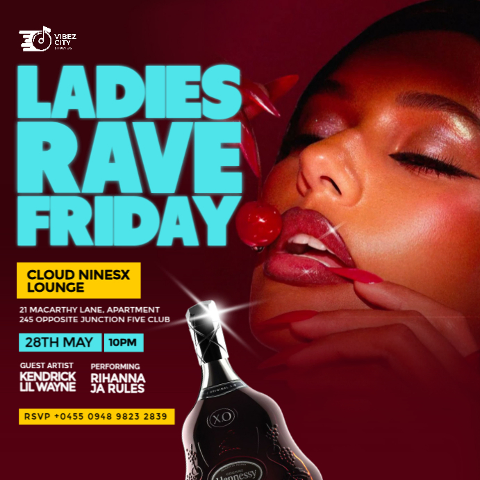 Red Maximalist 3d Sexy Girls Freaks Night Club Party Event Flyer Social ...