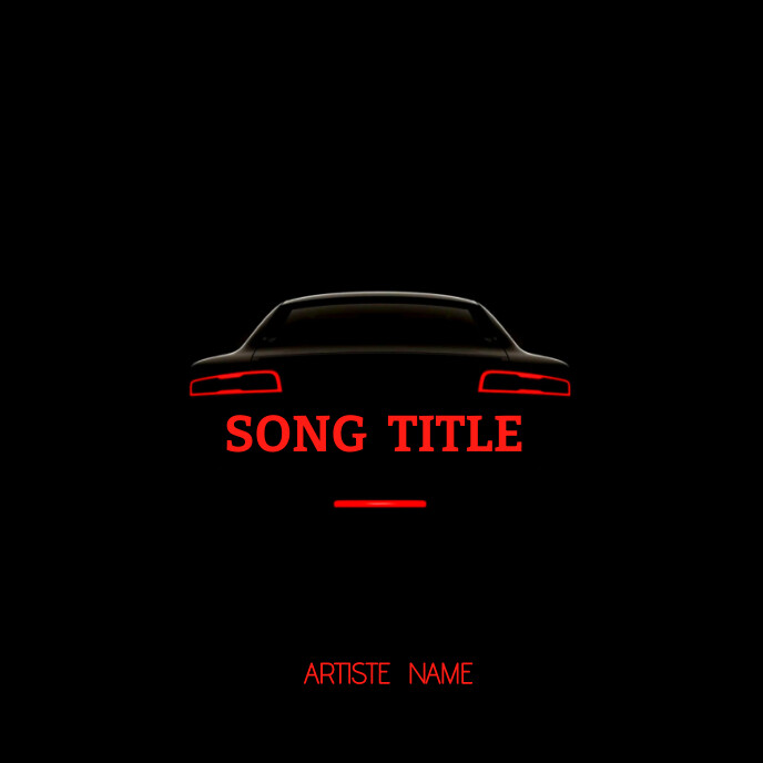Black 3d Black Minimalist Car Album Cover Template | PosterMyWall