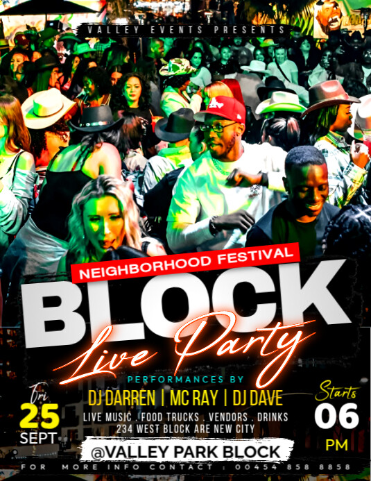 Copy of Black 3d Block Party Community Neighborhood Street Fair ...