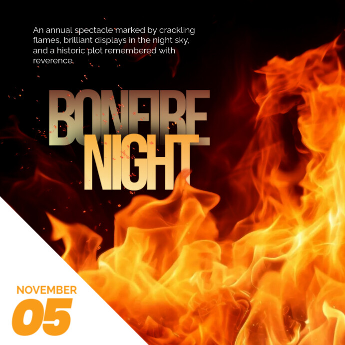 Copy of Black 3d Bonfire Night Instagram Post | PosterMyWall