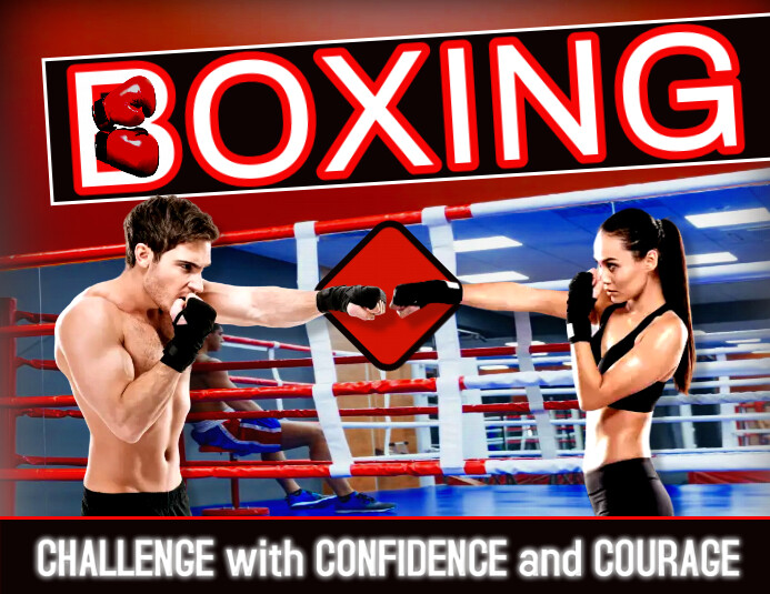 Black 3d Boxing Match Inspired Ad Flyer (us Letter) Template | PosterMyWall