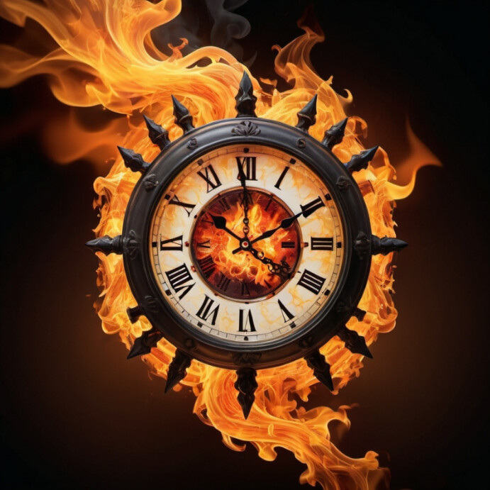 Black 3d Burning Time Template Instagram Pos | PosterMyWall