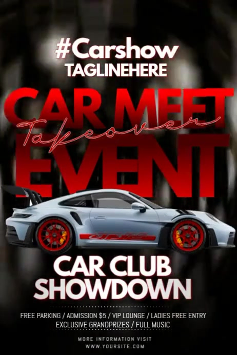 Black 3d Car Show Poster Template | PosterMyWall