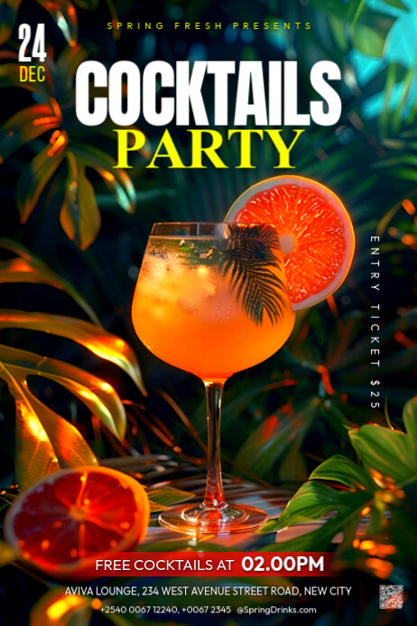 Black 3d Ccocktails Ladies Drink Party Night Invitation Facebook Post ...