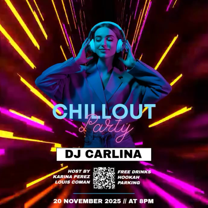 Black 3d Chillout Party Pos Instagram Template | PosterMyWall