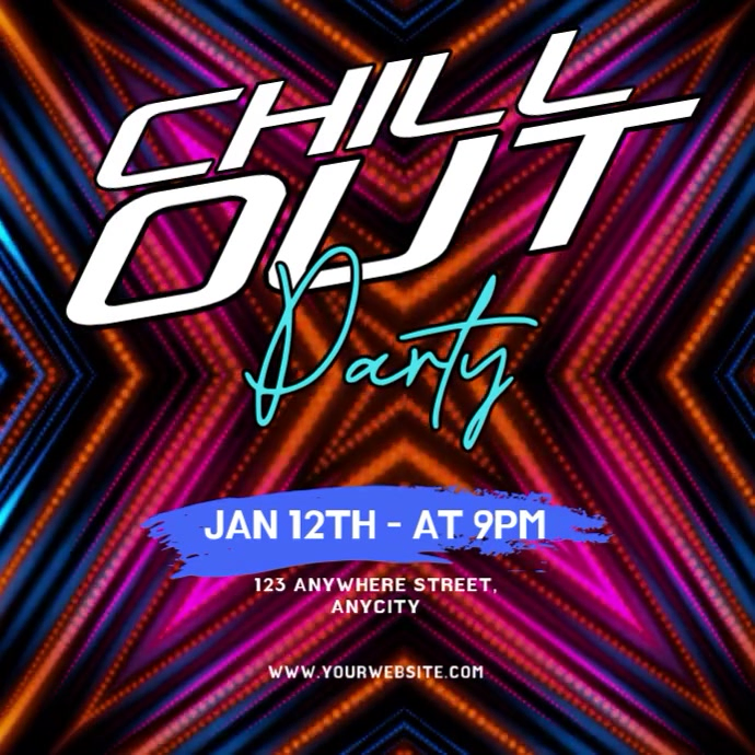 Plantilla de Black 3d Chillout Party Pos Instagram | PosterMyWall