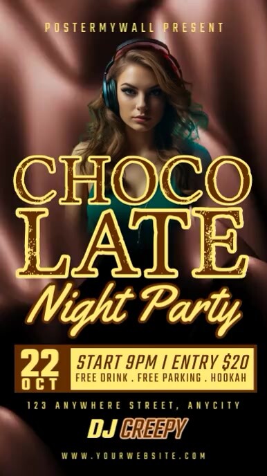 Black 3d Chocolate Night Party Reel Instagram Template | PosterMyWall